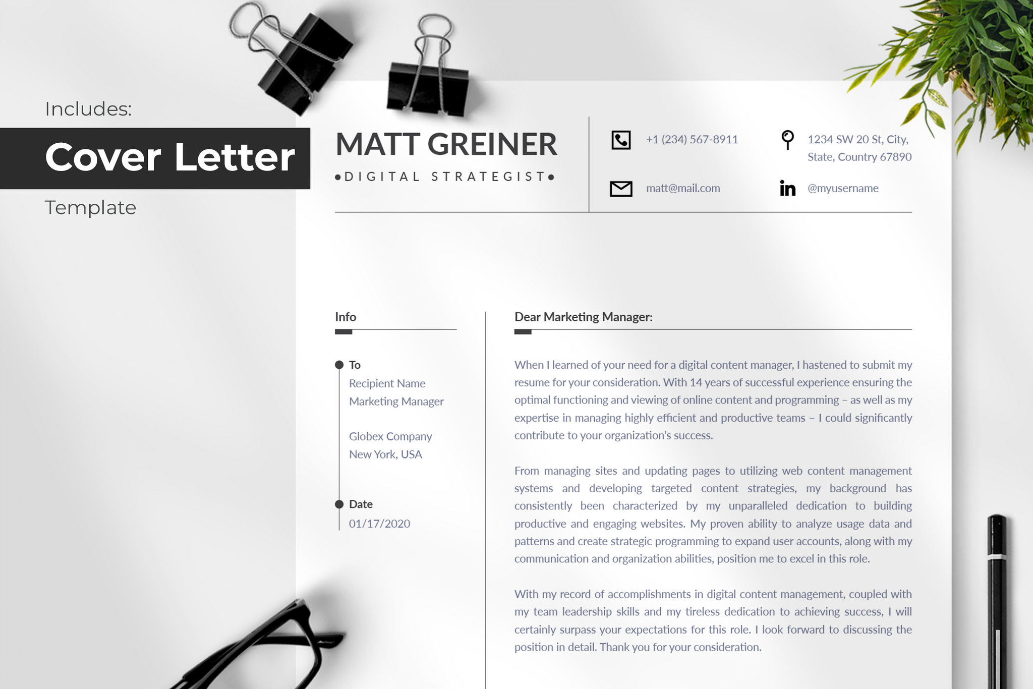 Resume Template With Cover Letter Accounting Cover Letter: Examples